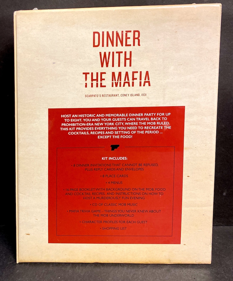 Dinner With the MAFIA Mob-inspired Dinner Party Game Kit W/ | Etsy