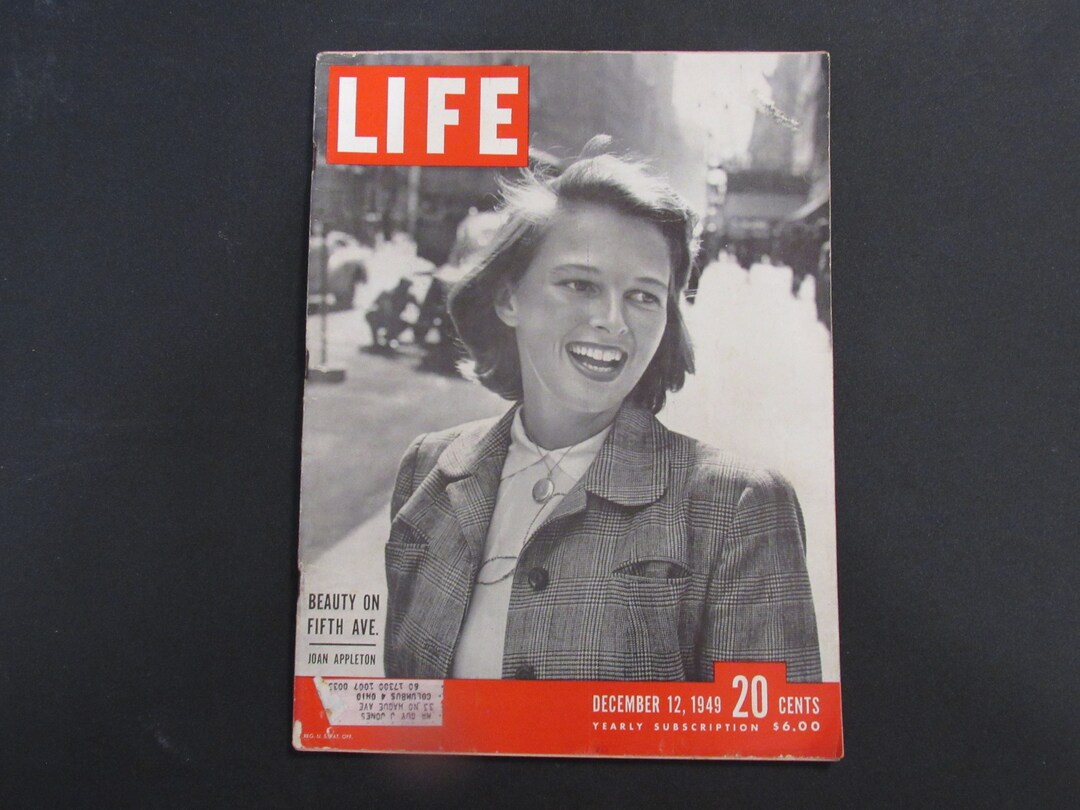 Vintage LIFE Magazine Issue December 12, 1949 JOAN APPLETON Cover - Etsy
