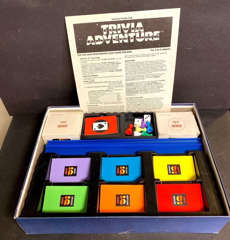 Vintage Pressman TRIVIA ADVENTURE IQ 2000 Quiz Game 1983 - Etsy