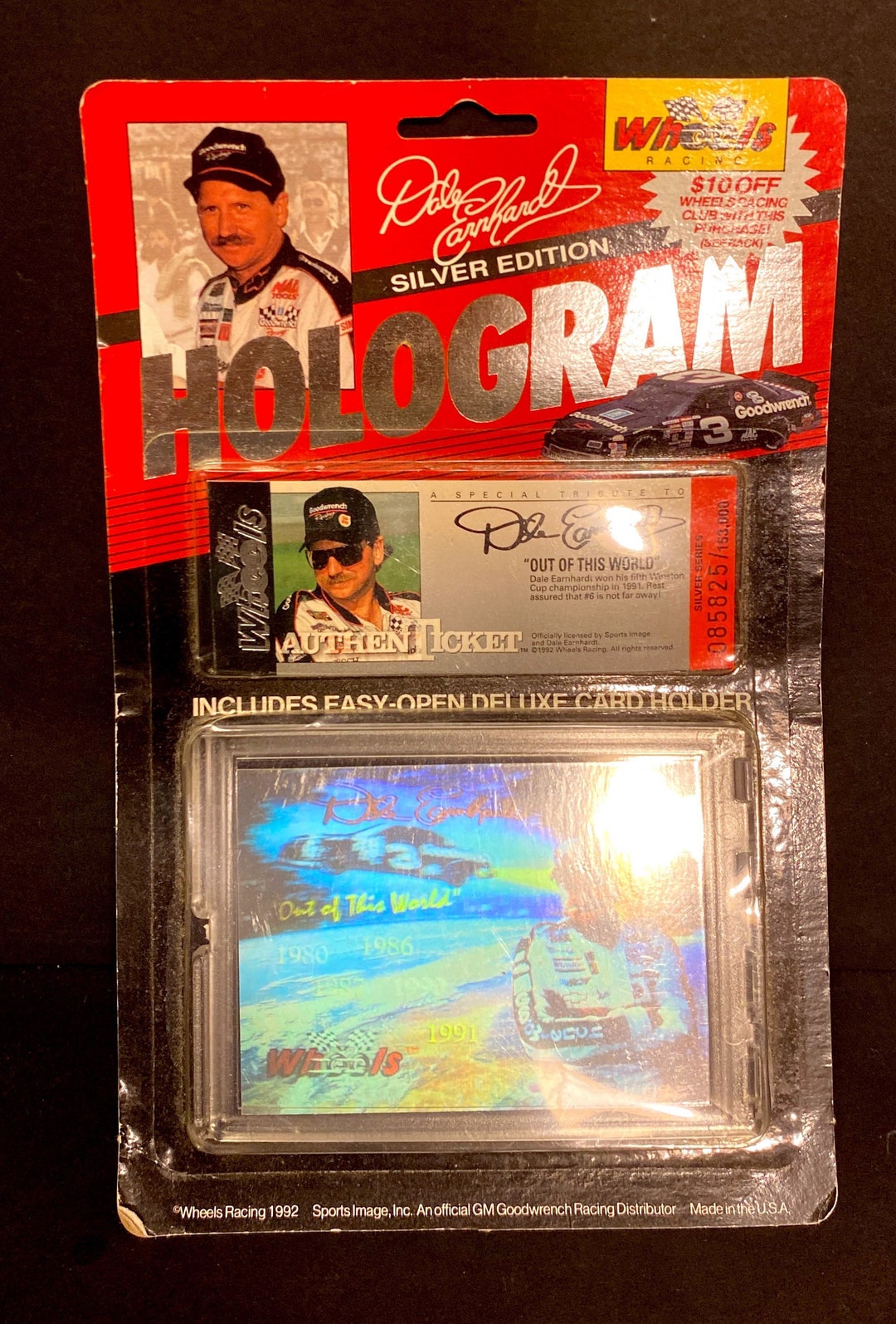 Vintage Dale Earnhardt Sr. 1992 Wheels Racing Hologram Card Platinum ...