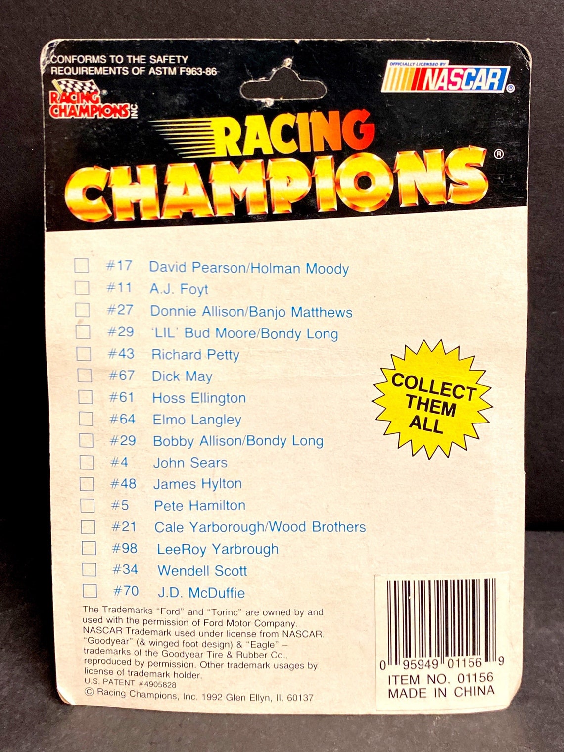 Vintage 1994 Racing Champions Nascar 64 Ford ELMO LANGLY - Etsy