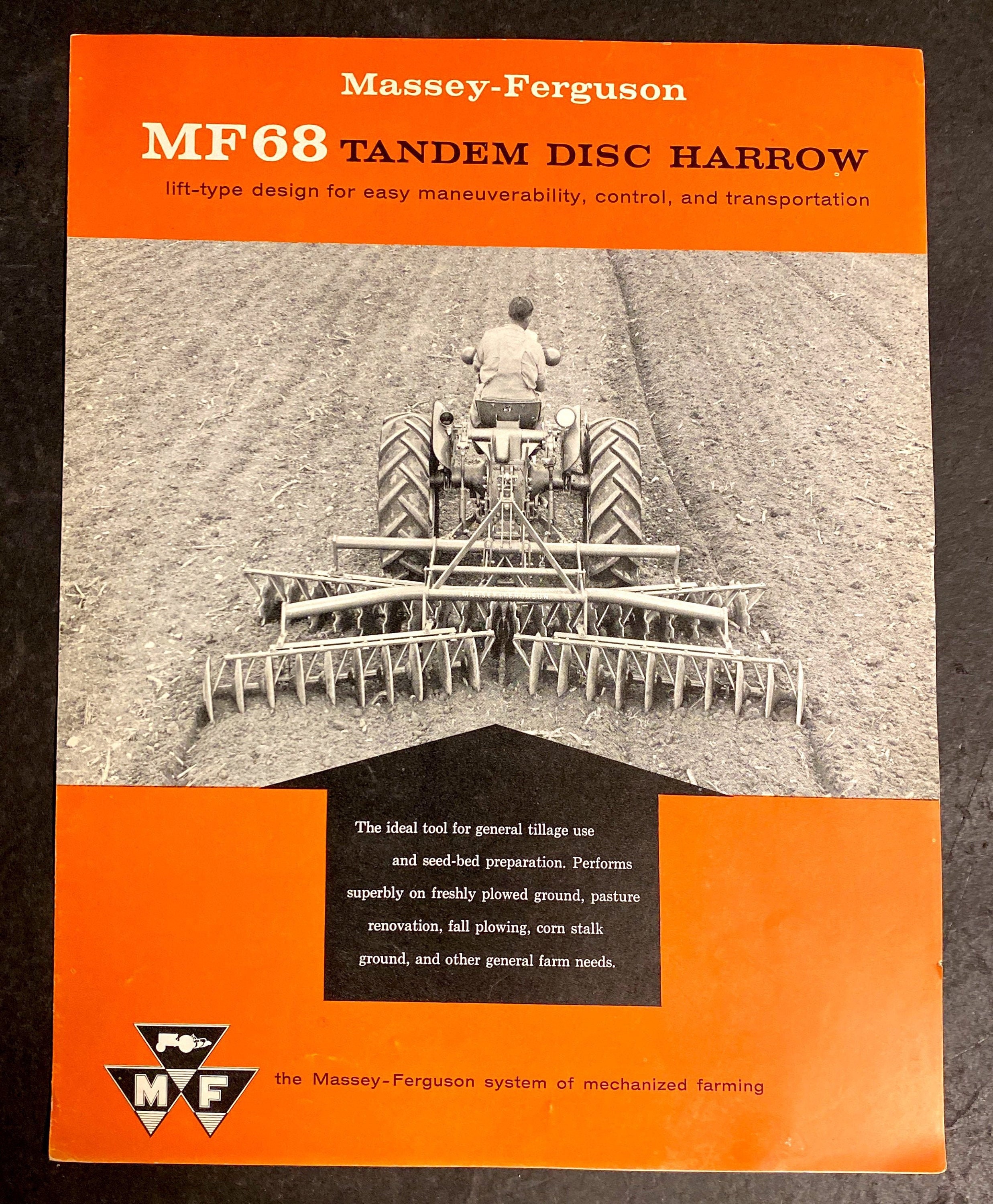 Vintage MASSEY FERGUSON MF68 Tandem Disc Harrow 1959 Brochure ...