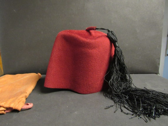 Vintage Masonic Aladdin Shriner Fez Hat Jeweled Rhine… - Gem