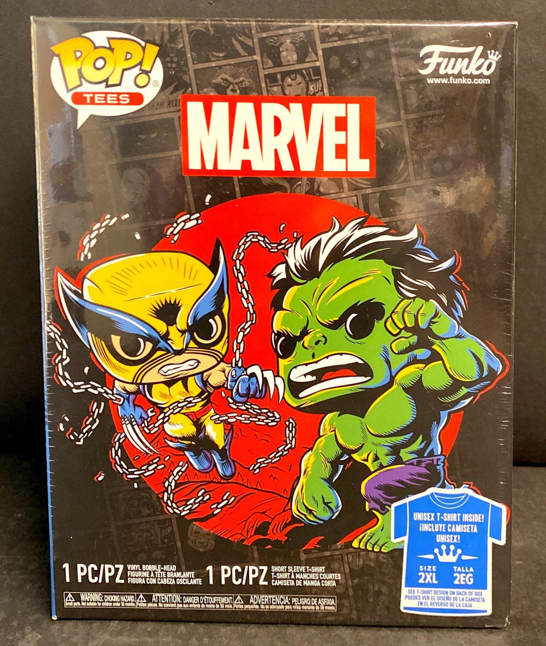 Coleccionable Funko Pop Marvel Metallic Wolverine Pop & Tee Bundle ...