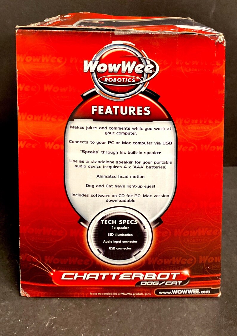 WowWee Chatterbot Dog Cat Animated Computer Personality Works | Etsy
