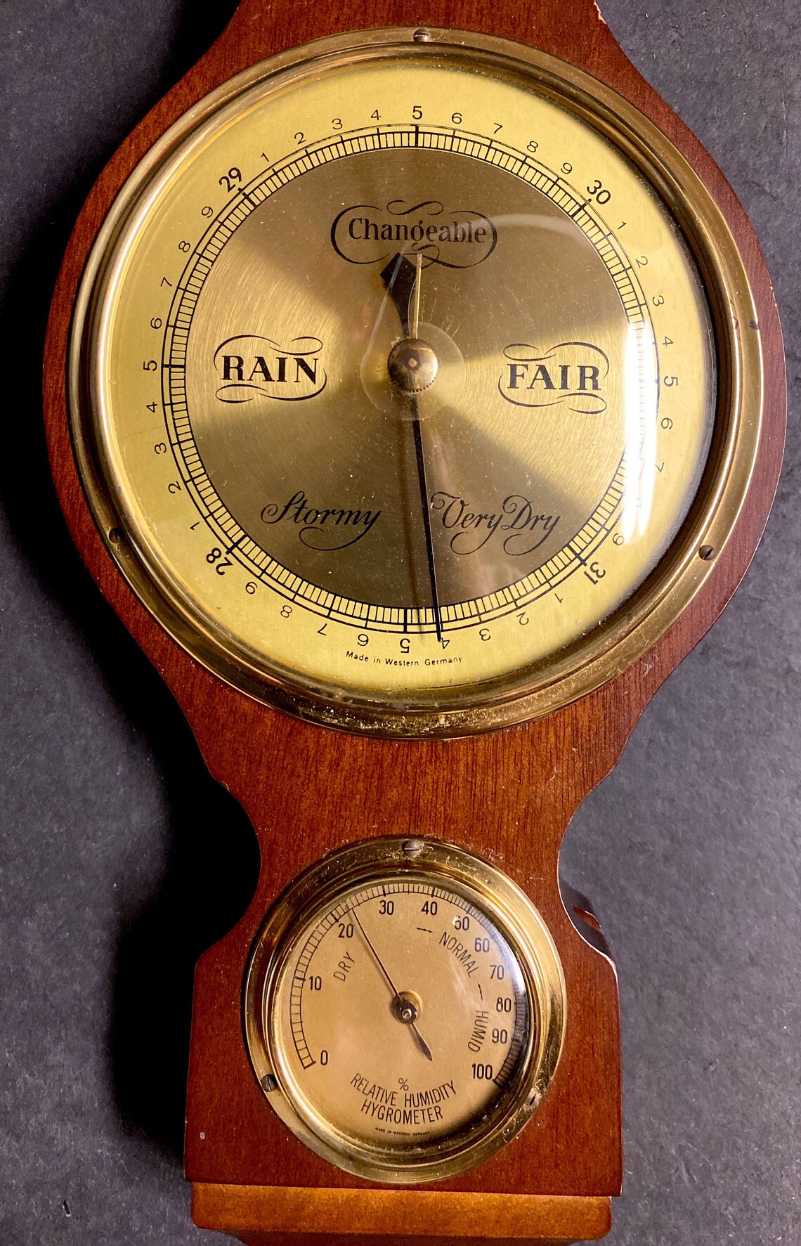 Vintage Changeable Thermometer Barometer Hygrometer West - Etsy