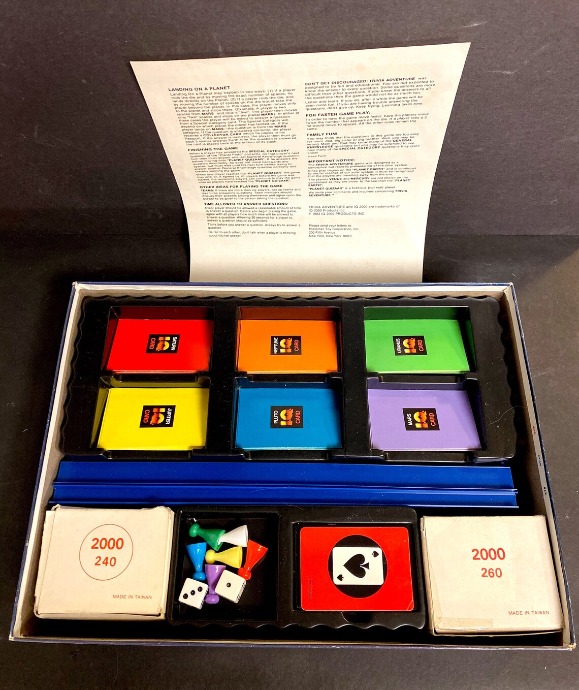 Vintage Pressman TRIVIA ADVENTURE IQ 2000 Quiz Game 1983 - Etsy