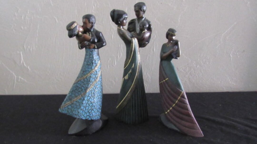 Vintage MAHOGANY Princess Lot (3) "the Embrace, Baby in Arms & Blessing ...
