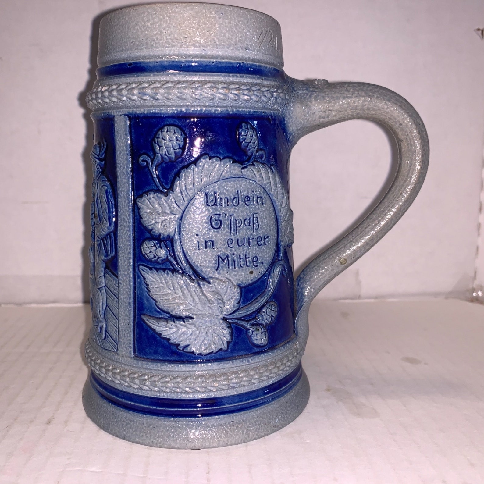 Vintage Blue and Gray Stoneware 1/2 L German Stein - Etsy