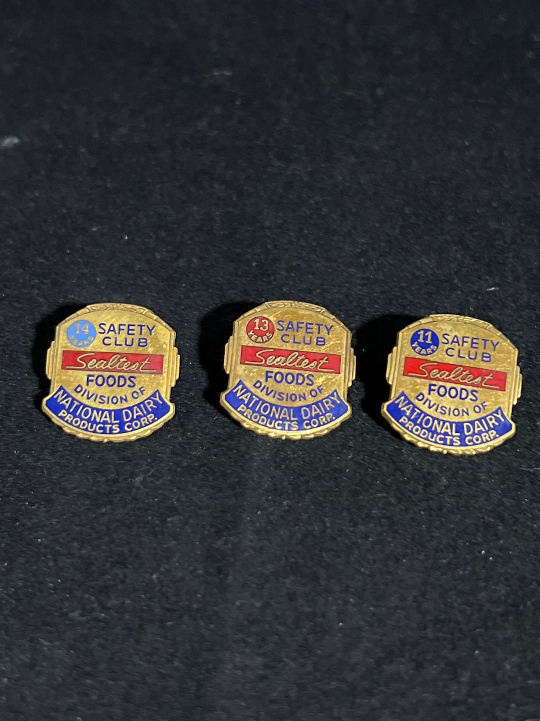 Sealtest Foods Safety Club for Years 11, 13 & 14 Gold Tone Lapel Pin ...