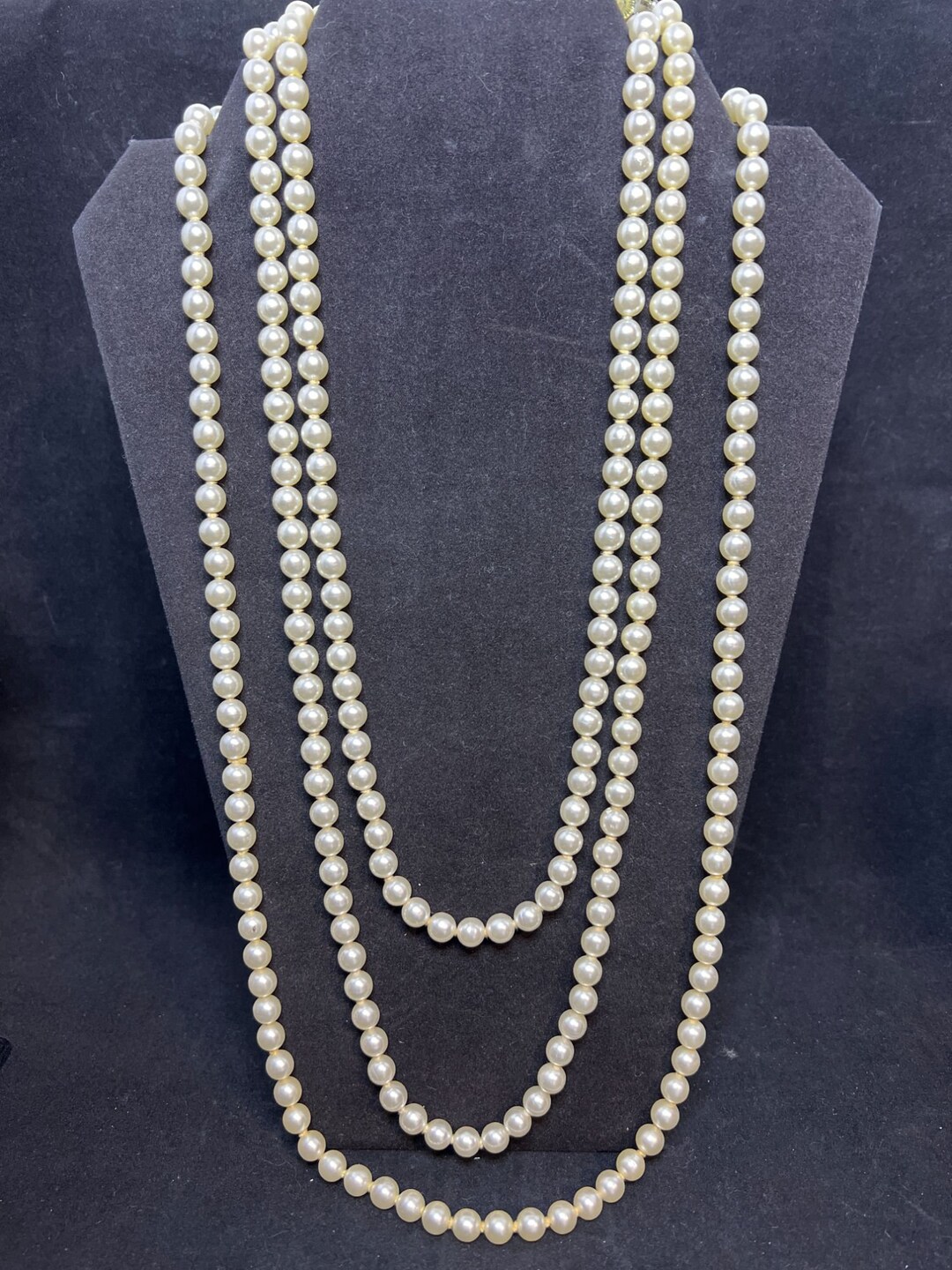 Vintage Single Strand Faux Pearl Flapper Necklace 85 3960 Etsy