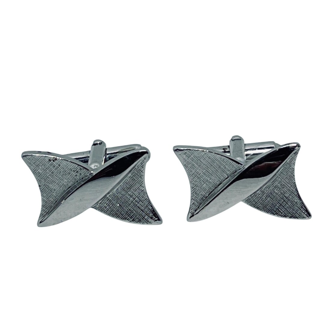 Vintage Anson Silver Tone Bow Tie Shaped Cufflinks (5911) - Etsy