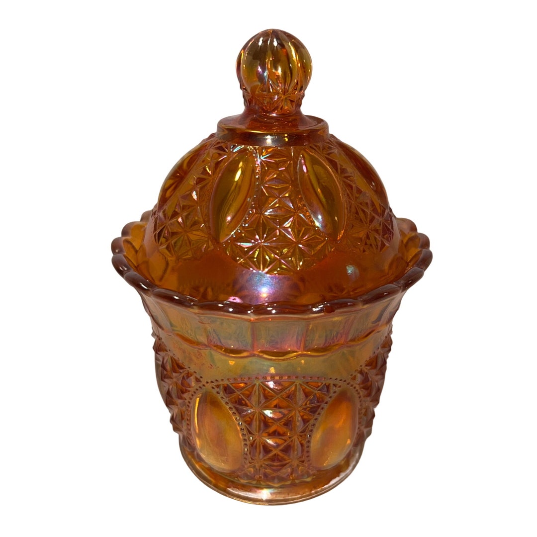 Vintage Imperial Glass Oregon Marigold Candy Dish With Lid - Etsy