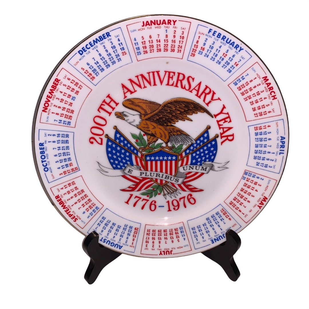 Vintage 200th Anniversary Year Bicentennial Collectors Calendar Plate ...