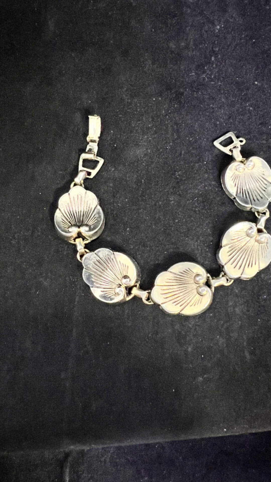 Vintage Heavy Silver Tone Clam Shell Link Bracelet (3057) - Etsy