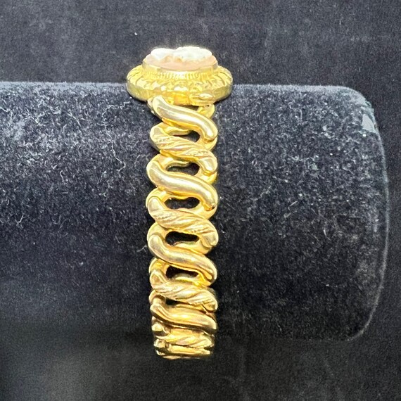 Vintage DFB Company Carmen Gold Tone Expandable Cameo… - Gem