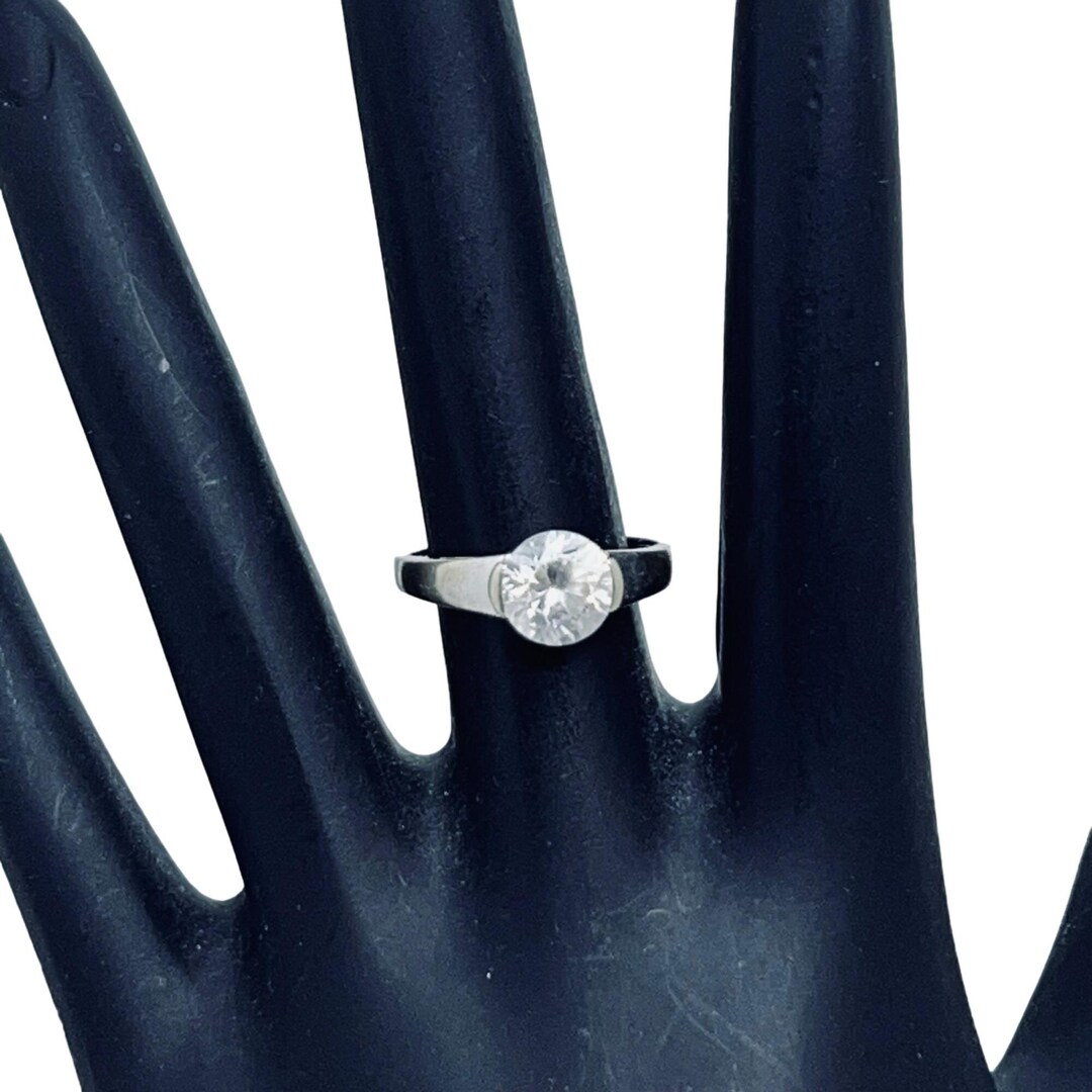 Vintage White Gold Engagement Ring Signed FE CZ 14k China R372 - Etsy