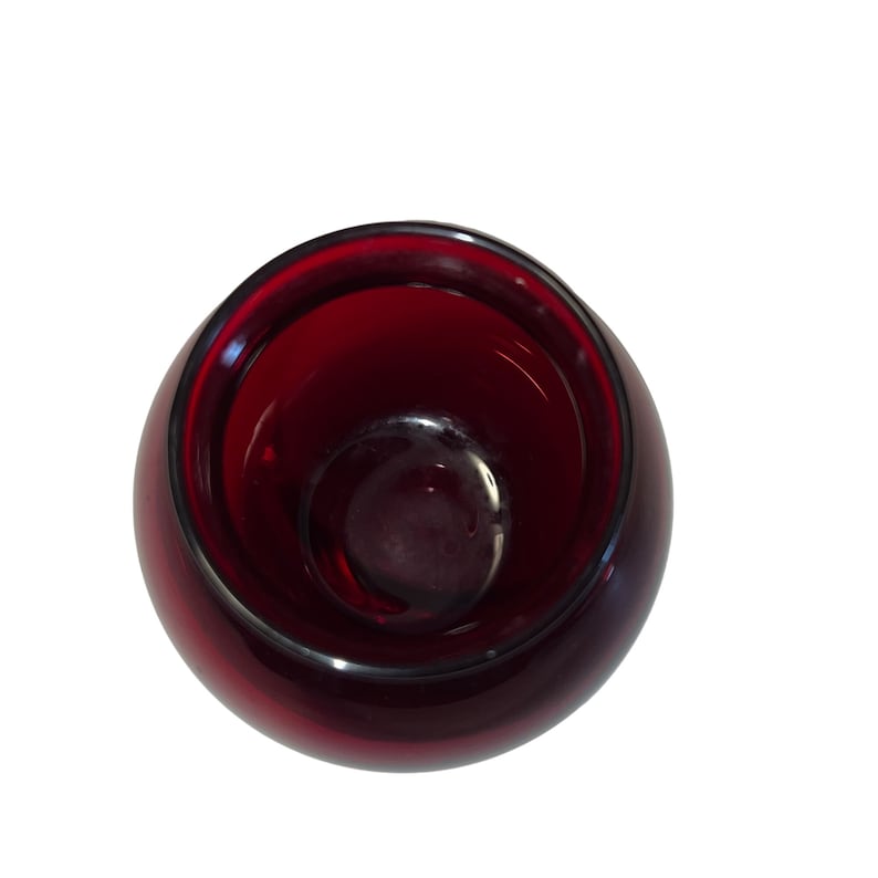 Vintage Anchor Hocking Royal Ruby Ivy Ball Vase - Etsy