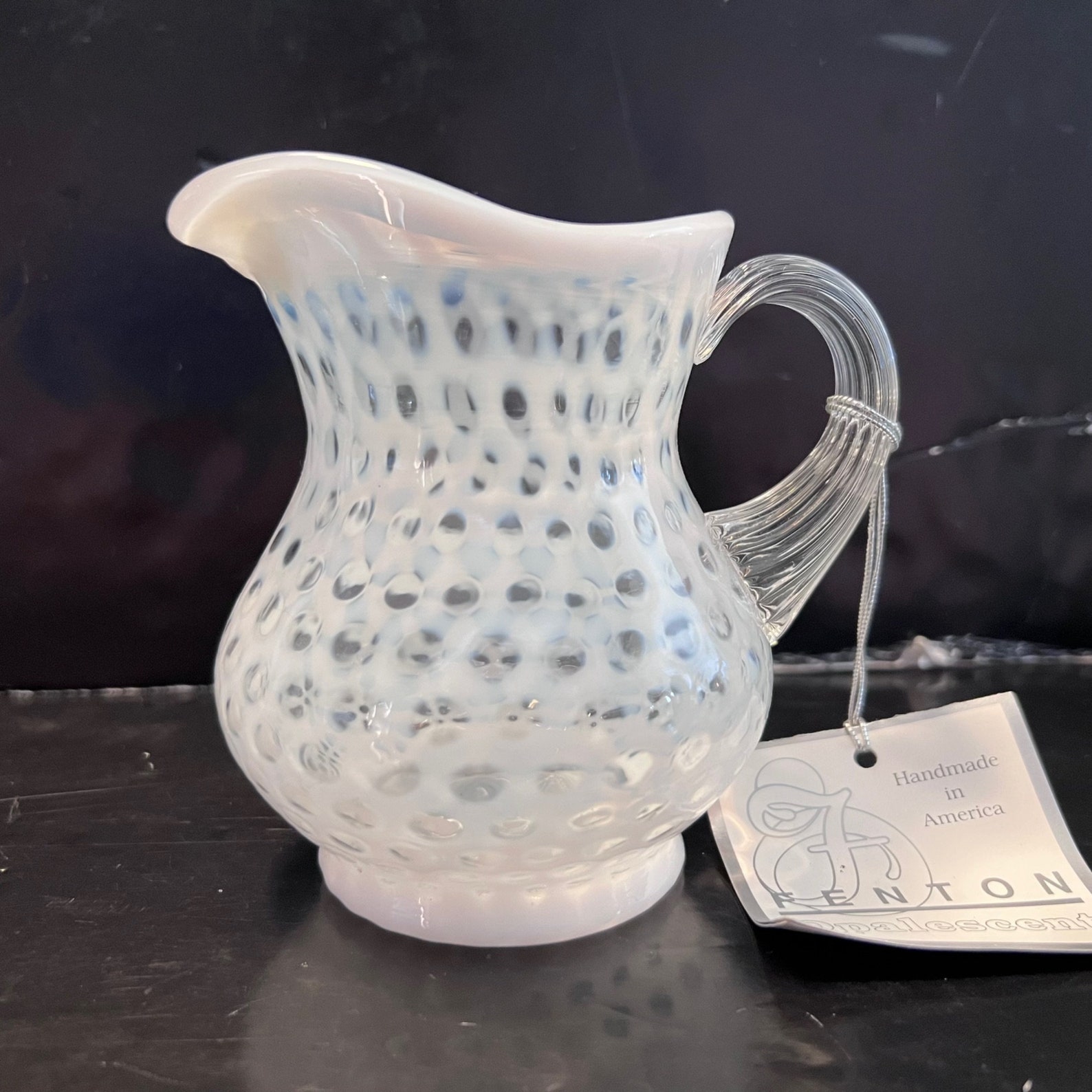 Vintage Fenton Clear Opalescent Coin Dot Pitcher | Etsy