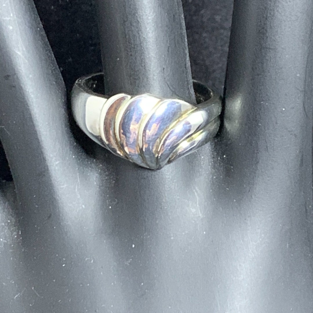 Vintage Sterling Silver Shell Band Ring Signed 925 MF Sz 8 1/2 R196 - Etsy