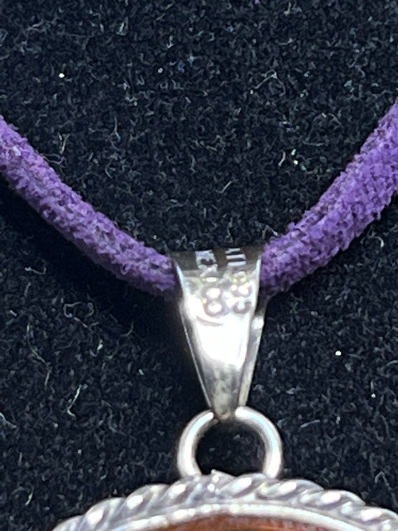 ATL Purple Cord & Sterling Silver Necklace W/ Dried F… - Gem