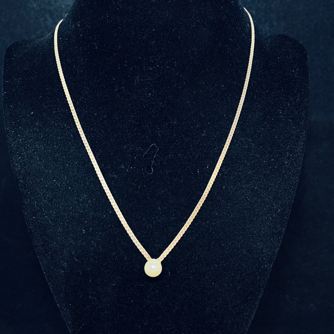 Gold Tone V Shaped S Link Chain Necklace With Pearl - Etsy