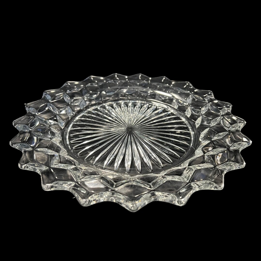 Vintage Fostoria American Clear Glass Dinner Plate Etsy
