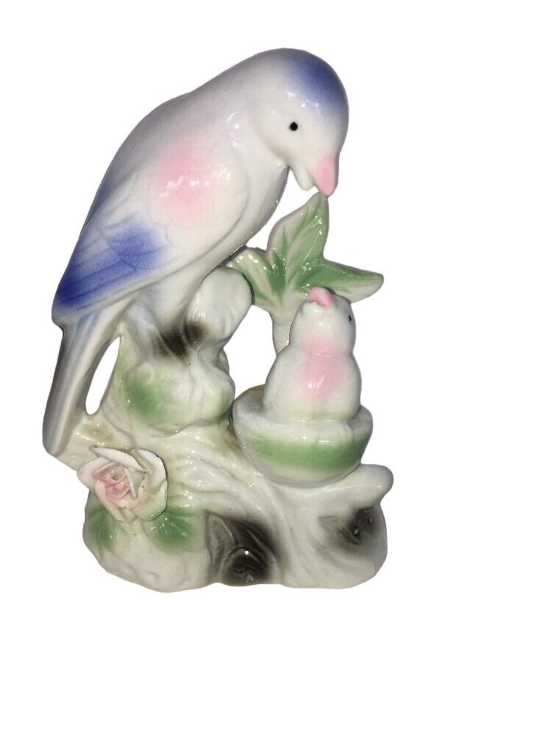 Vintage Porcelain Rainbow Pearl Birds in Branch Figure - Etsy