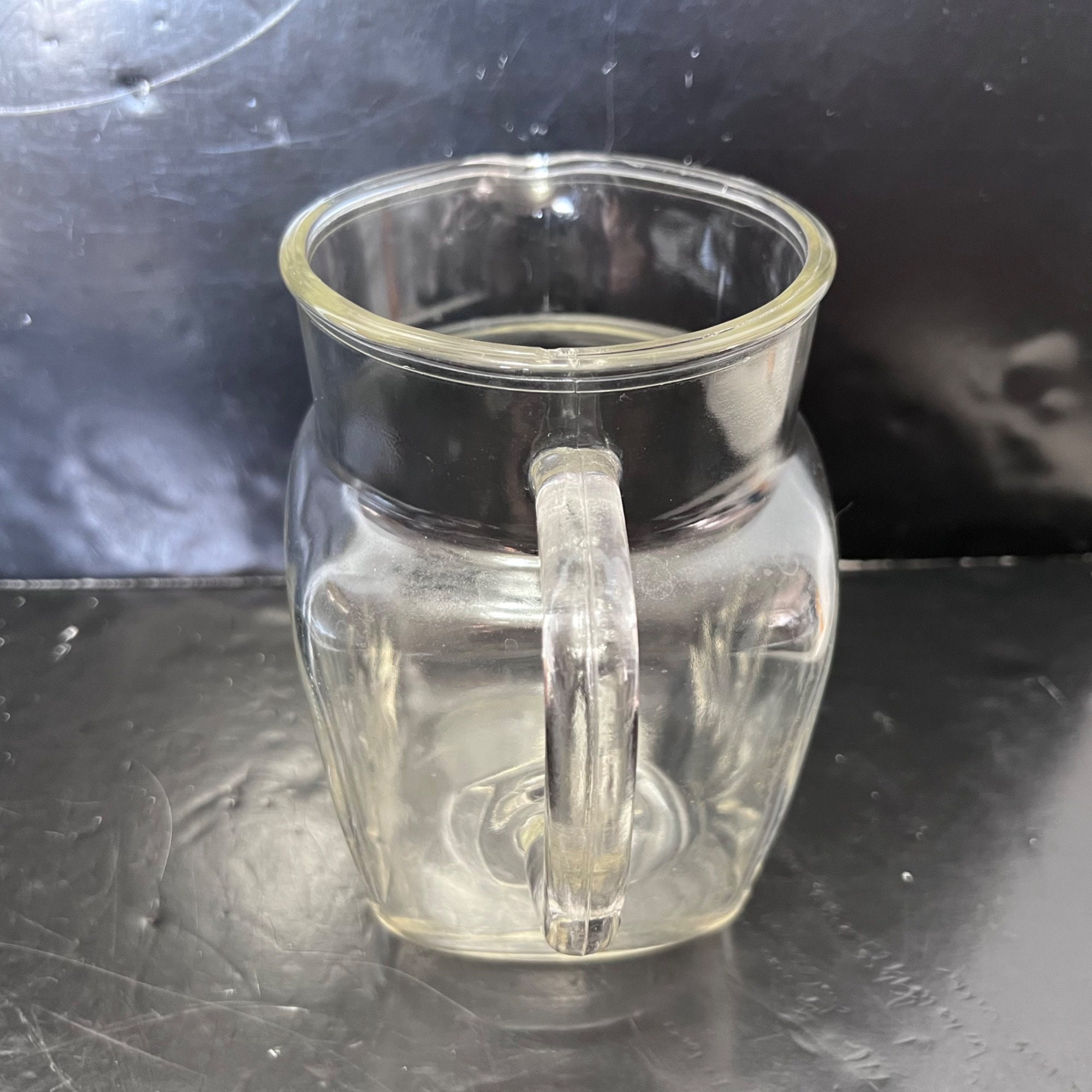 Vintage Federal Glass Clear Square Glass Sunburst Pitcher W/ Star on ...
