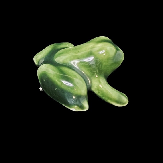 Vintage green ceramic frog - Gem