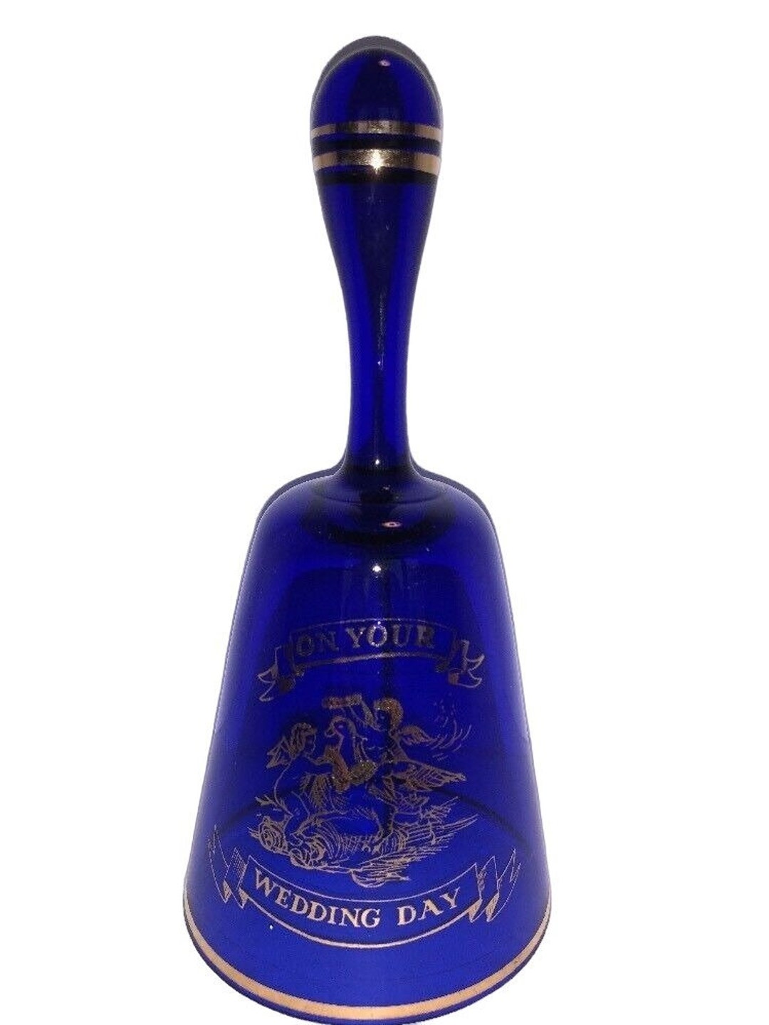 Vintage on Your Wedding Day Bohemian Crystal Cobalt Blue Bell With Gold ...