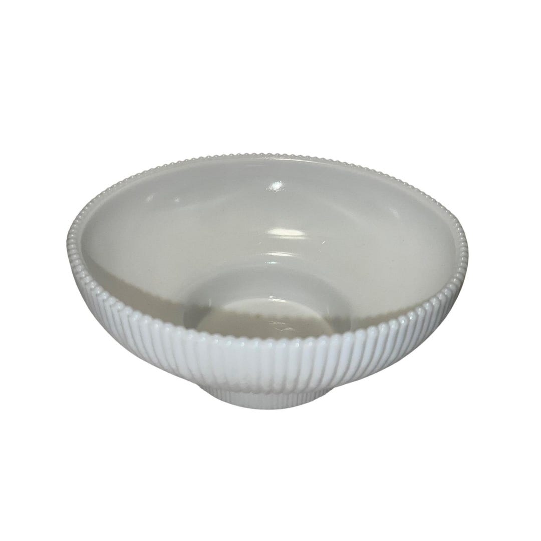 Vintage Hoosier Glass #4054 Ribbed Milk Glass Bowl - Etsy