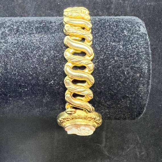 Vintage DFB Company Carmen Gold Tone Expandable Cameo… - Gem