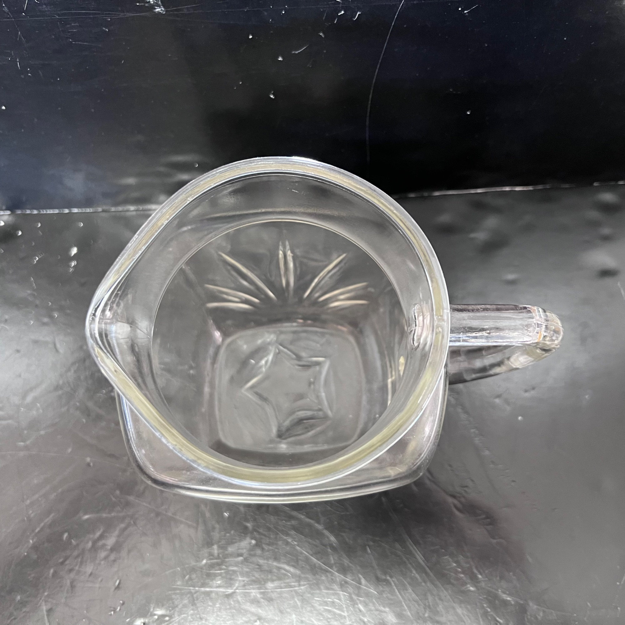 Vintage Federal Glass Clear Square Glass Sunburst Pitcher W Etsy