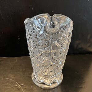 Vintage Imperial Glass Clear Diamond Block Glass Pitcher - Etsy