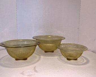 Kitchen & Dining Vintage Pyrex Corning Brown Amber Nesting Glass Mixing ...