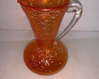 Vintage Orange Ball Glass Pitcher - Etsy