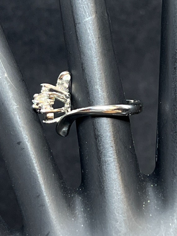 14k GE Silver With Blue And Clear Rhinestones Ring Si… - Gem