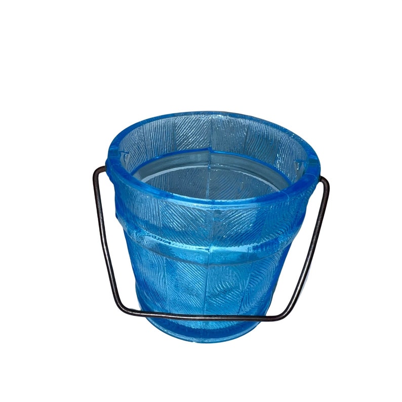 Vintage Bryce Brother EAPG Aqua Blue Jelly Jar Bucket W/ Metal Handle ...