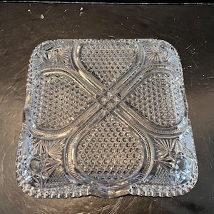 Vintage Clear Pressed Glass Square Plate 8" - Etsy