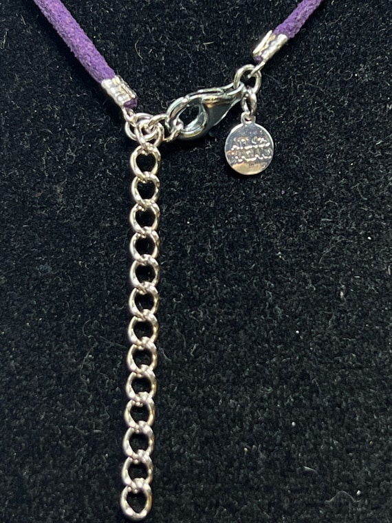 ATL Purple Cord & Sterling Silver Necklace W/ Dried F… - Gem