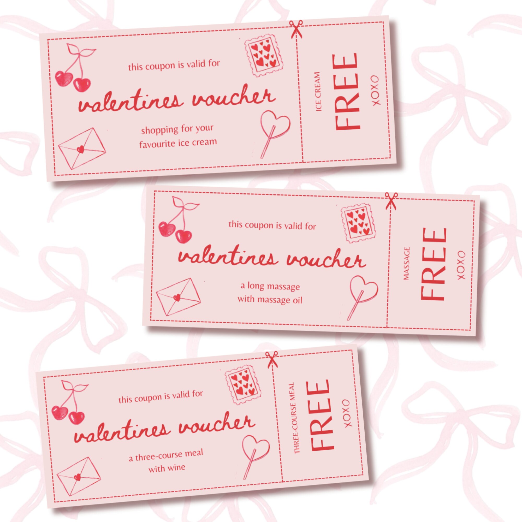 Customisable Editable Valentines Coupons Vouchers | Printable Vouchers ...