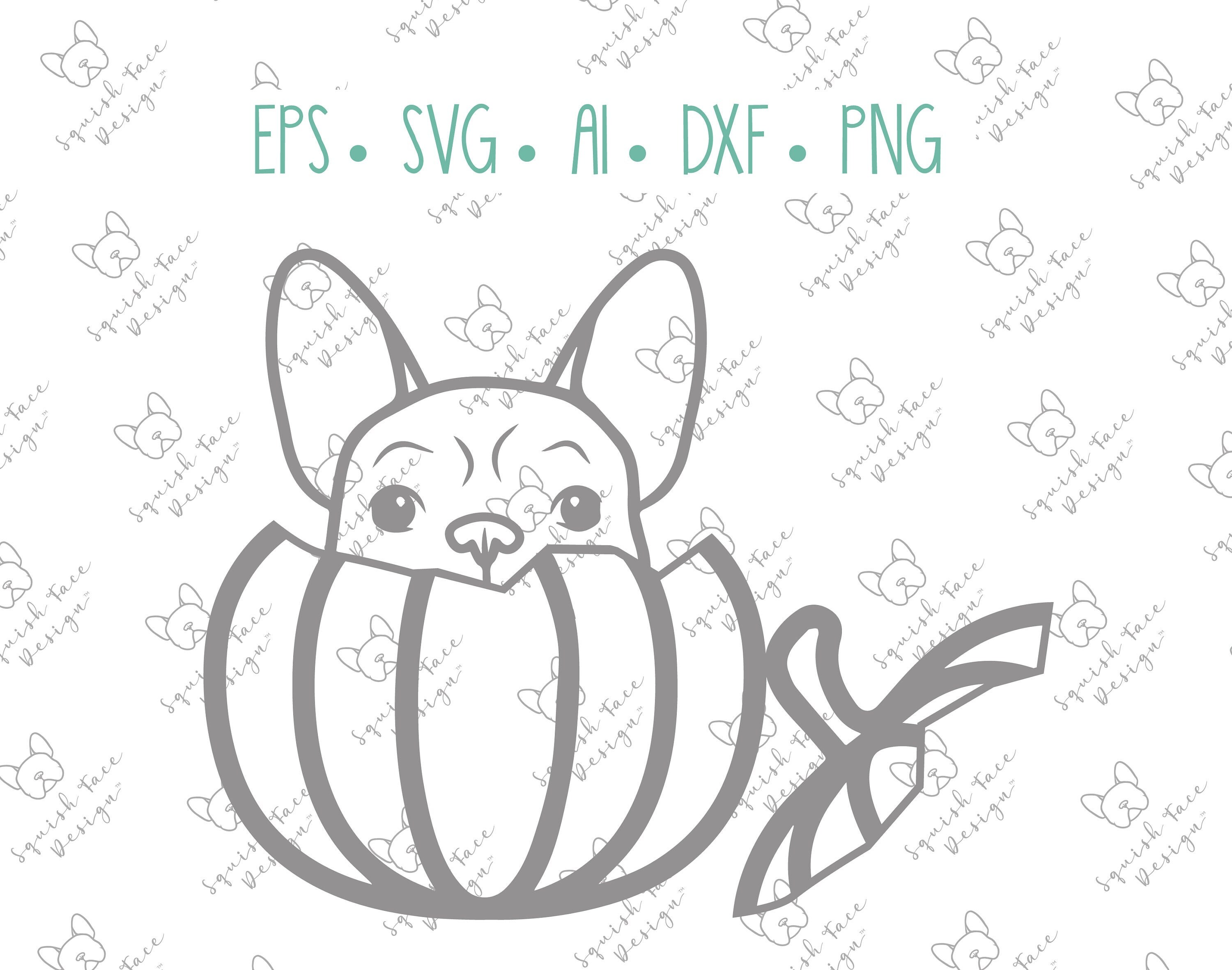 French Bulldog Pumpkin Frenchie Head Fall Crafts Clipart - Etsy