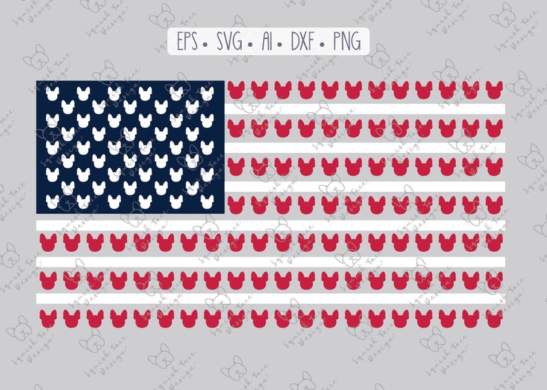 French Bulldog, American Flag, Frenchie Head, 4th of July, Holiday ...