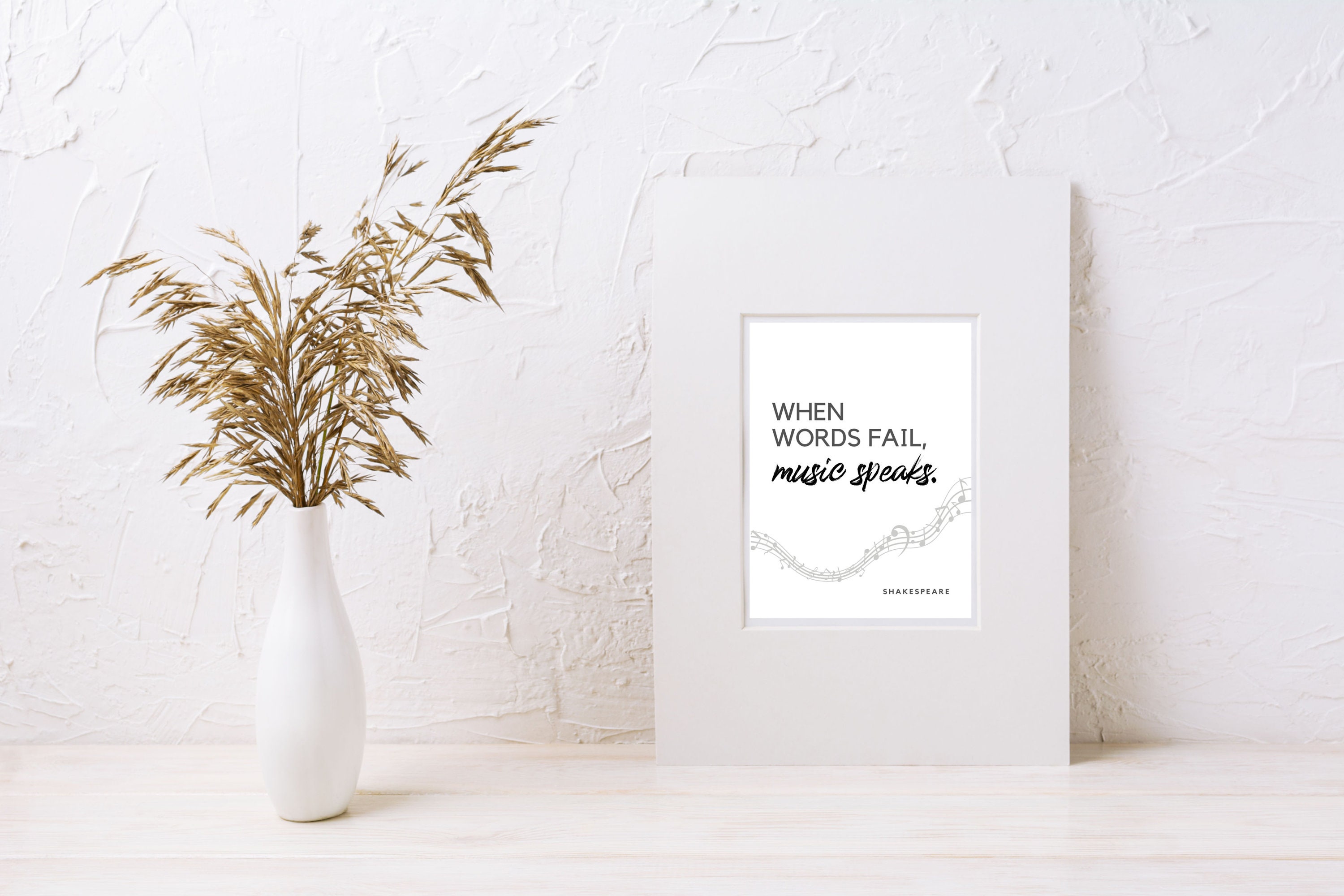 When Words Fail, Music Speaks. Shakespeare Quote Downloadable Art ...