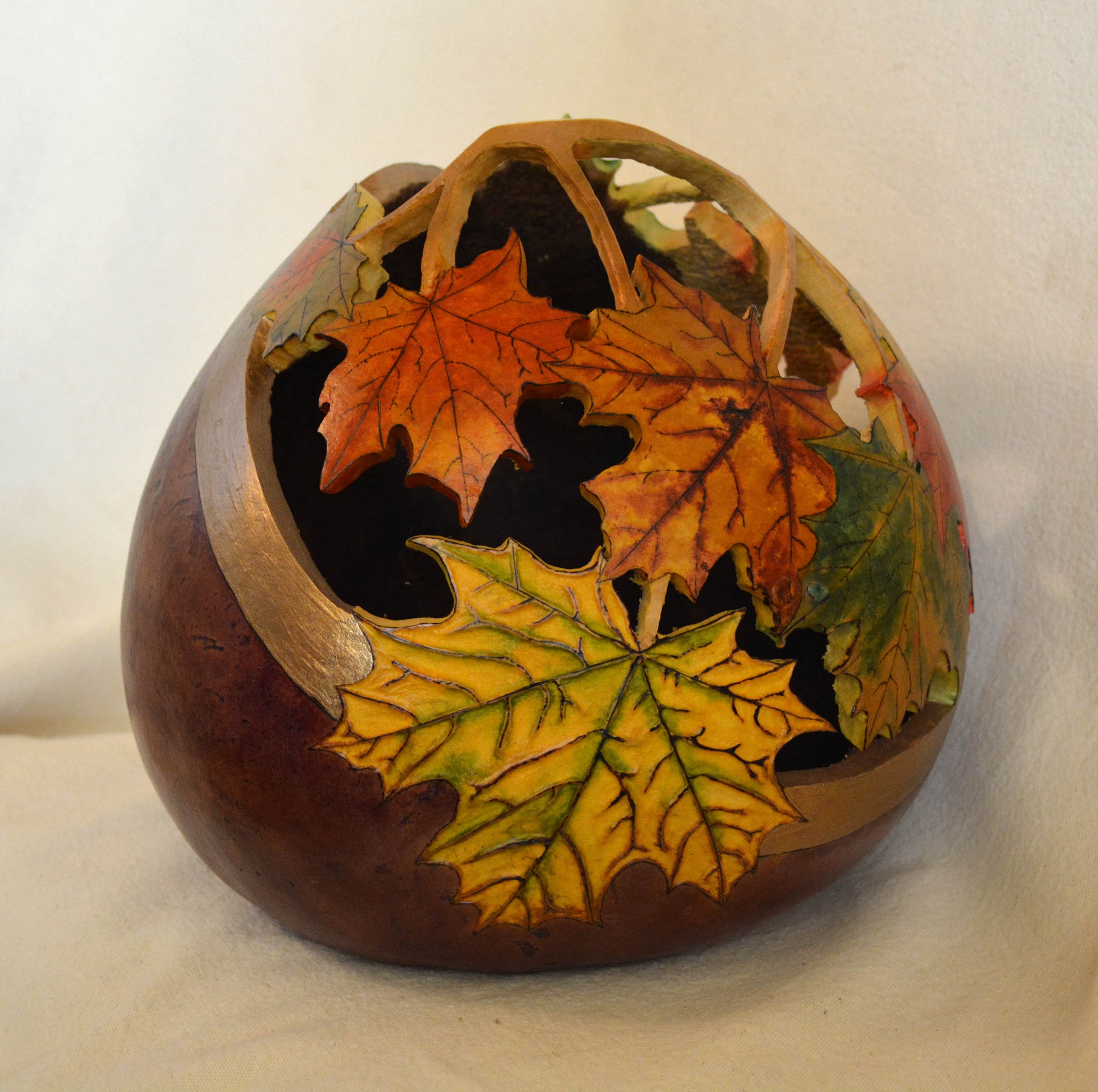 Leaves of Fall Hand Made Art Gourd - Etsy