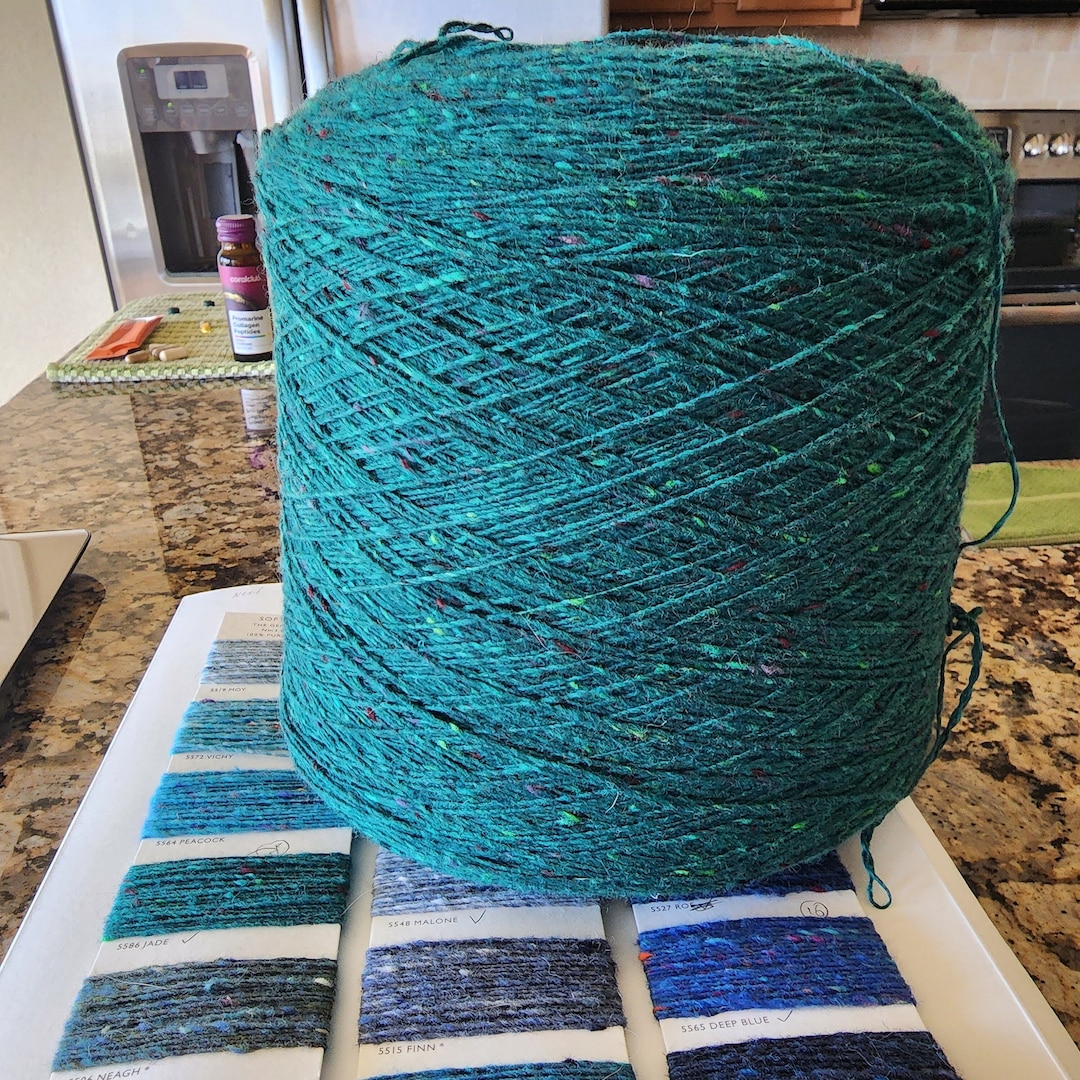 Tweed Donegal FULL Cone 1117 Grams Pure Merino Wool for Machine and ...