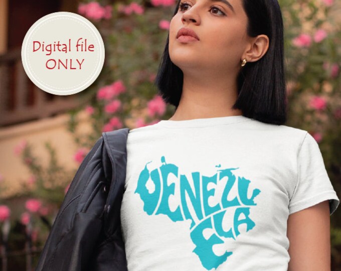 Venezuela Word Art, Svg Dxf Eps Png Jpg, T-shirt Typography Overlay Map ...