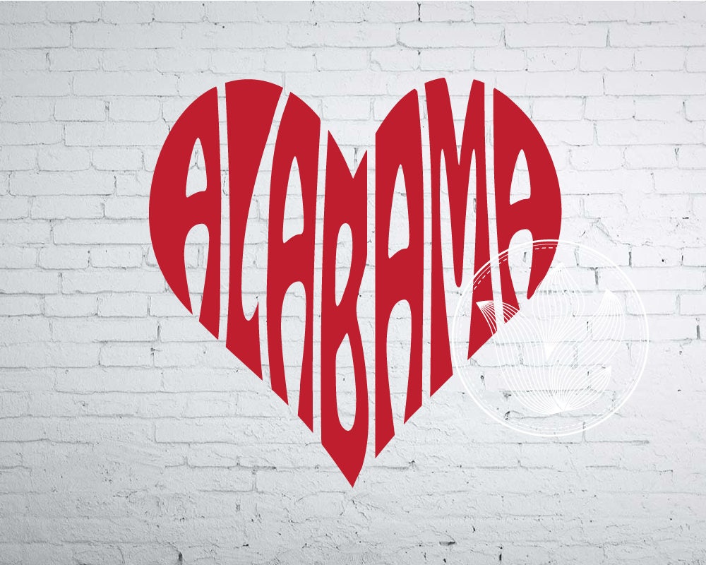 Alabama Word Art Alabama Svg Dxf Eps Png Jpg Alabama Logo - Etsy