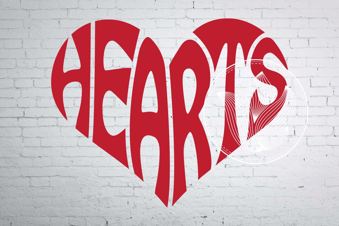 Hearts Word Art, Hearts in Heart Svg Dxf Eps Png Jpg, Cut File, Shirt ...